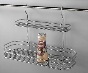 China Eco - Friendly Modern Kitchen Shelves Wall Hanging Spice Rack In Metal for sale
