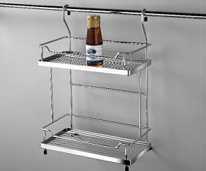 China Eco - Friendly Modern Kitchen Shelves Wall Hanging Spice Rack In Metal for sale