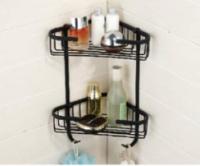 China Brass Triangle Corner Shower Basket Wall Mounted Chrome Bathroom Shelf 24h Corrosion Test for sale