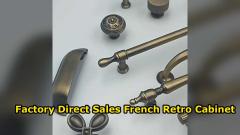 Factory Direct Sales French Retro Cabinet Wardrobe Cabinet Door Handles Vintage Imitation Brass Sing