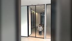 GRH titanium magnesium aluminum alloy kitchen balcony sliding door extremely narrow edge three linka