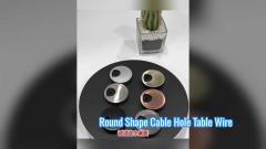 Round Shape Cable Hole Table Wire Cover Box Zinc Alloy Furniture Office Computer Desk Wire Cable Gro