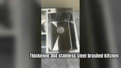 Thickened 304 stainless steel brushed kitchen bar sink, single basin small vegetable washing sink un
