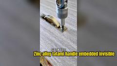Zinc alloy tatami handle embedded invisible furniture door handle concealed rotating platform cabine
