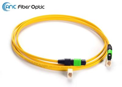 China Ribbon Fiber Optic Cable Types SM OM3 12 Fiber MPO Female To MPO Female for sale