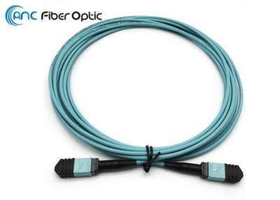 China Data Center 5M Fiber Patch Cables OM3 24 Fiber MPO To MPO Female Round 3.0mm for sale