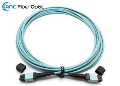 China Data Center 5M Fiber Patch Cables OM3 24 Fiber MPO To MPO Female Round 3.0mm for sale