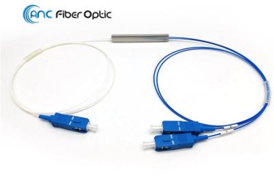 China 1x2 MIni Tube 60x7x4mm PLC Splitters W/O Connector or With SC LC FC Connector for sale