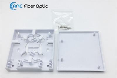 China FTTx 2 Core Fiber Optic Termination Boxes Fiber Wall Outlet SC LC Adaptors for sale
