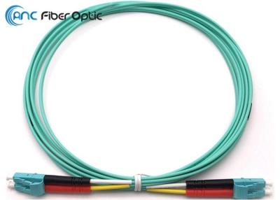 China LC To LC Fiber Optic Patch Cord 10G OM3 50/125 Aqua Duplex 2.0mm 3.0mm Custom for sale