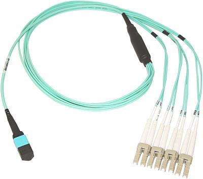 Cina Femmina di MPO 4 al rivestimento a fibra ottica del cavo 50/125 OM4 3.0mm LSZH di sblocco del duplex di X LC in vendita