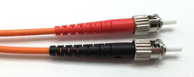 China ST To ST Fiber Optic Patch Cord LSZH 3.0mm Duplex Jacket MM 50/125 62.5/125 for sale