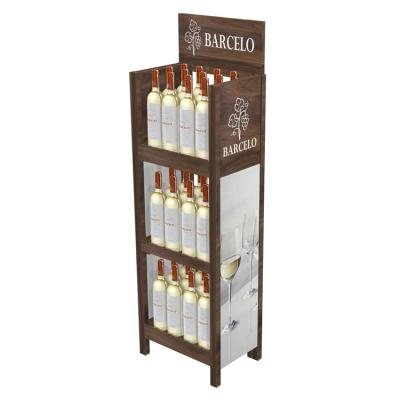 Cina Organizzatore di legno Cocktail Display Rack della bottiglia di whiskey del banco di mostra del vino per Antivari in vendita