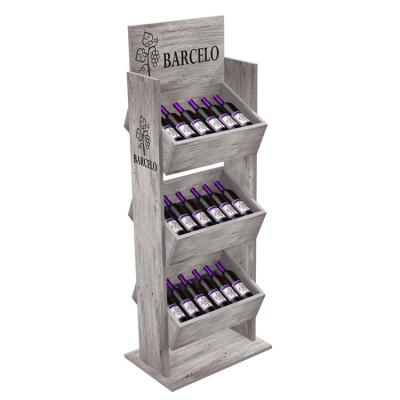 Cina Organizzatore di legno Cocktail Display Rack della bottiglia di whiskey del banco di mostra del vino per Antivari in vendita