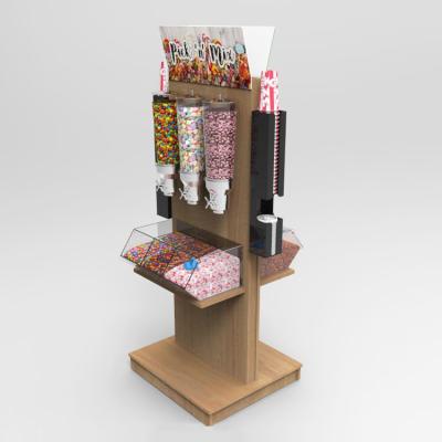 China Countertop Rum Cake Display Rack Wooden Display Baskets For Bakery Bakeshop for sale