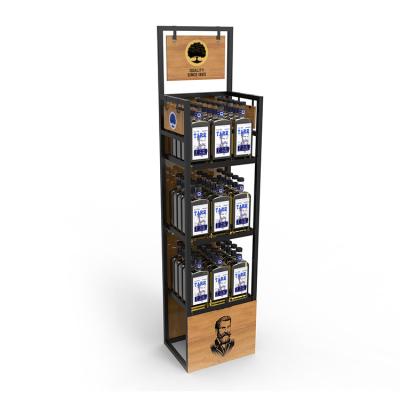 China Autolift Metal Whiskey Display Stand For Supermarket for sale