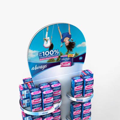 China Demountable Metal Cosmetic Display Rack Supermarket Display Rack For Sanitary Pads for sale
