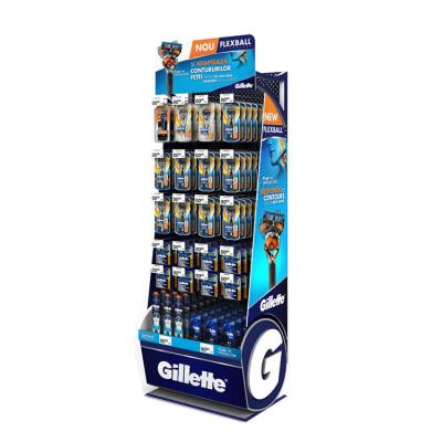 China Shavers Pegboard Display Stands Demountable Supermarket Display Shelves With Hooks for sale