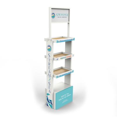 Cina Logo Cosmetic Display Stand Skin su ordinazione si preoccupa il banco di mostra acrilico di trucco in vendita