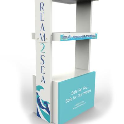 Cina Logo Cosmetic Display Stand Skin su ordinazione si preoccupa il banco di mostra acrilico di trucco in vendita