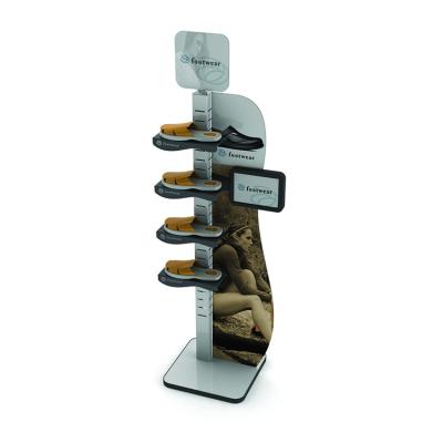 Cina Scaffale di esposizione di legno parteggiato doppio del calzino del banco di mostra con le ruote per usura del piede in vendita