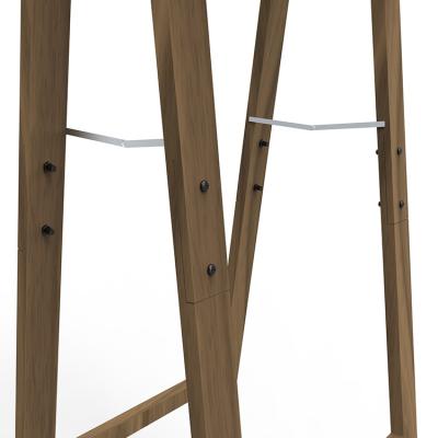 China Braid Wooden Shop Display Stands Display Wooden Stand With Casters For Store for sale