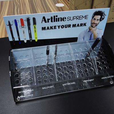 China Custom Acrylic Pen Display Stand Acrylic Pen Display Holders For Company Staff for sale