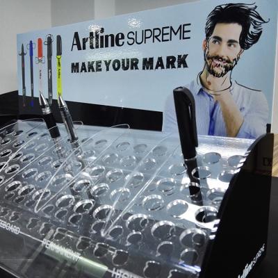 China Custom Acrylic Pen Display Stand Acrylic Pen Display Holders For Company Staff for sale