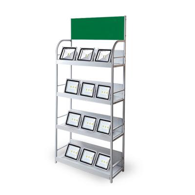 China 4 Tier Car Battery Display Rack Metal Lithium Battery Rack Display For Retail Store for sale