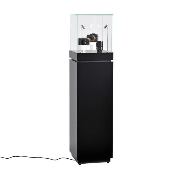 Punto di legno del banco di mostra dei gioielli della collana dell'esposizione di schiocco dell'acquisto con la serratura
