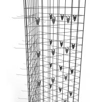 China Triangle Mobile Display Stand Gridwall Display Rack With Wheels for sale
