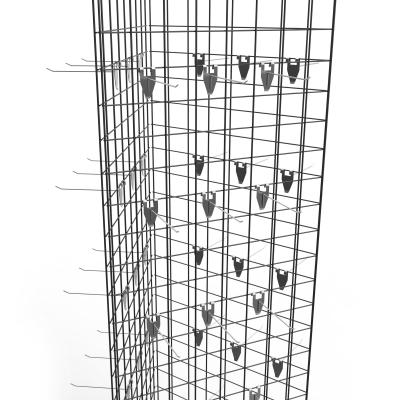 China Triangle Mobile Display Stand Gridwall Display Rack With Wheels for sale