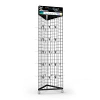 China Triangle Mobile Display Stand Gridwall Display Rack With Wheels for sale
