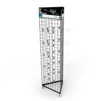 China Triangle Mobile Display Stand Gridwall Display Rack With Wheels for sale