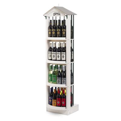 China Creative Double Side Display Rack Wood Snacks Rotating Retail Display Stand for sale
