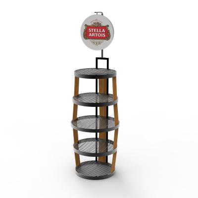 Cina Il grande scaffale di esposizione commerciale di strato del nastro metallico della birra del supermercato può essere personalizzato in vendita