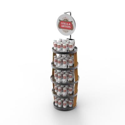 Cina Il grande scaffale di esposizione commerciale di strato del nastro metallico della birra del supermercato può essere personalizzato in vendita