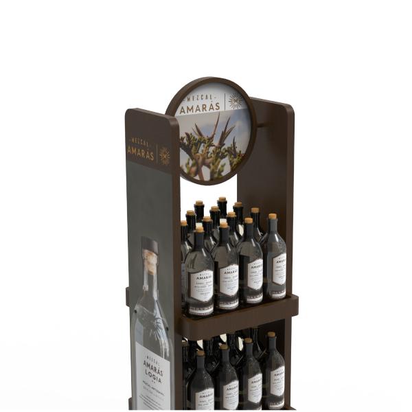 Customizable Red Wine And Beverage Wooden Three Layer Display Rack For Store Use