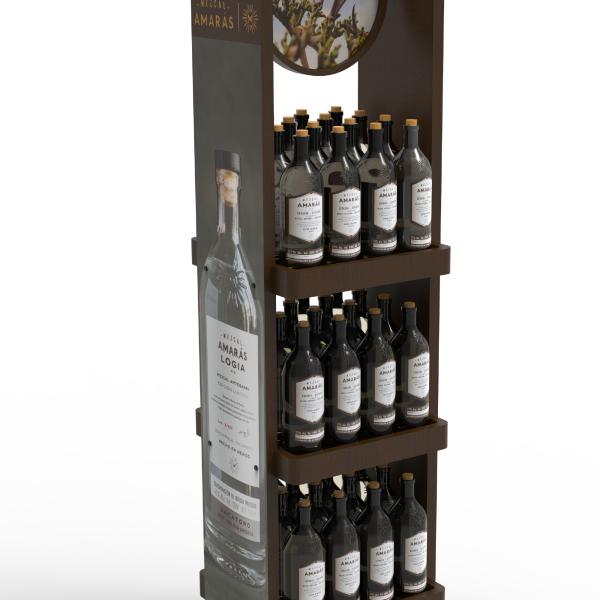 Customizable Red Wine And Beverage Wooden Three Layer Display Rack For Store Use