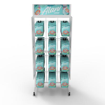 China Supermarkets Snack Metal Display Stands Customizable Fast Food Metal Display Rack for sale