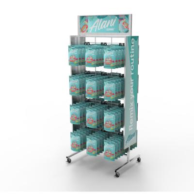 China Supermarkets Snack Metal Display Stands Customizable Fast Food Metal Display Rack for sale