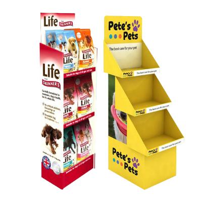 China Dog Cat Product Clean Toy Food Wood Half Pallet Floor Display Stand Pet Shop Display Rack for sale