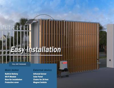 China Residential 30m Slide Gate Motor Rack Driven With Solar Panel WiFi Control for sale