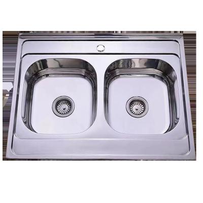 China Afghanistan 201 Stainless Steel Material double sink stainless steel for sale