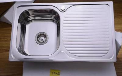 China 7848 kitchen sink in bangladesh single bowl stainless steel with drain board for sale