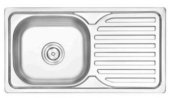China plating single bowl single drainboard kitchen sink price 75*40CM for sale