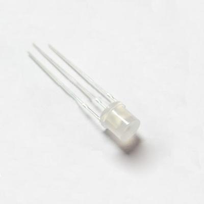 China 3 mm flat with flange white/milk diffused lens led diodes bi-color super red green for sale