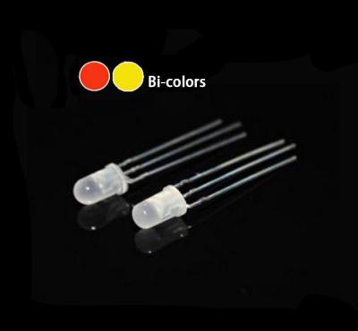 China Super brightness bi-color red yellow 3 pins white diffused led diodes for sale