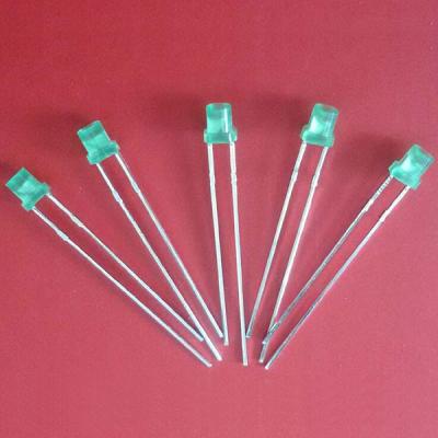 China 3mm high brightness led diode concave with flange super green color diffused for sale