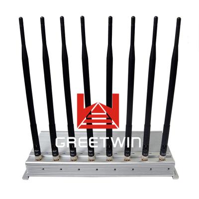 Cina Tipo da tavolino dell'emittente di disturbo dello stampo del segnale del telefono cellulare di 8 antenne con la scatola di alluminio in vendita